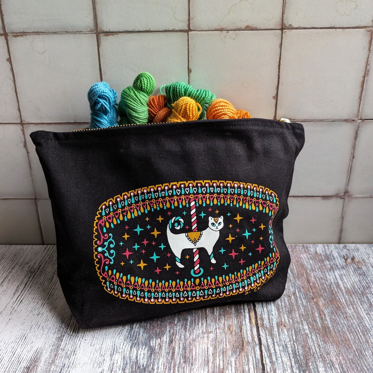 Carousel Cat project bag – An Caitín Beag